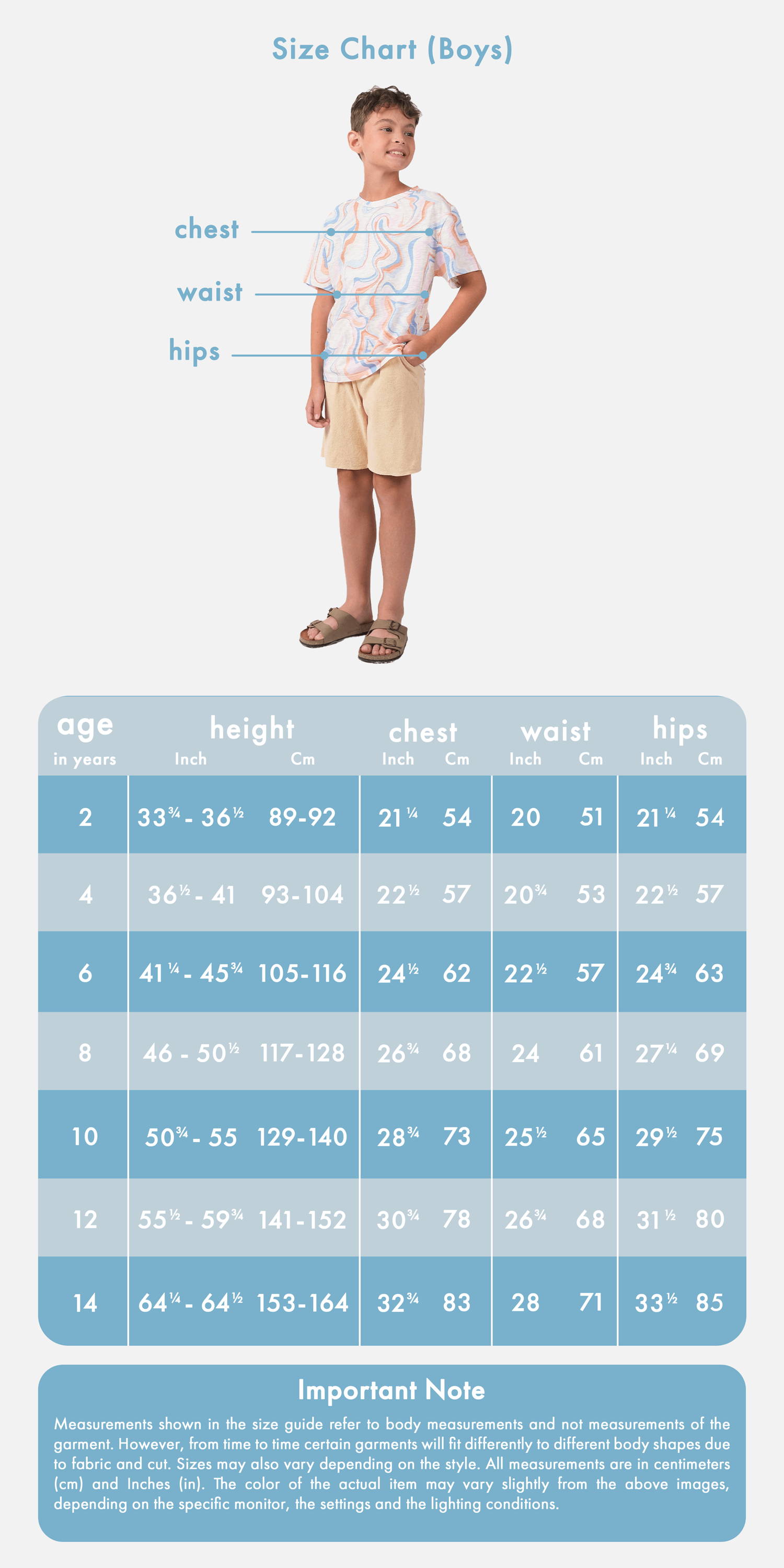 New Size Chart Gingersnaps